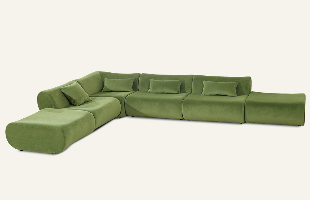 Bamboo Design Modern Living Room Modular Sofa Set with Ottoman - Buy ...