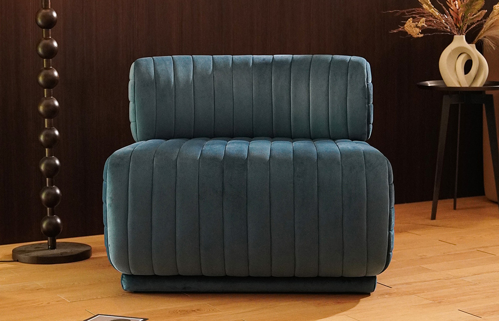 Modern Home Single Sofa Velvet Fabric Armless Lounge Chair - Buy Modern ...