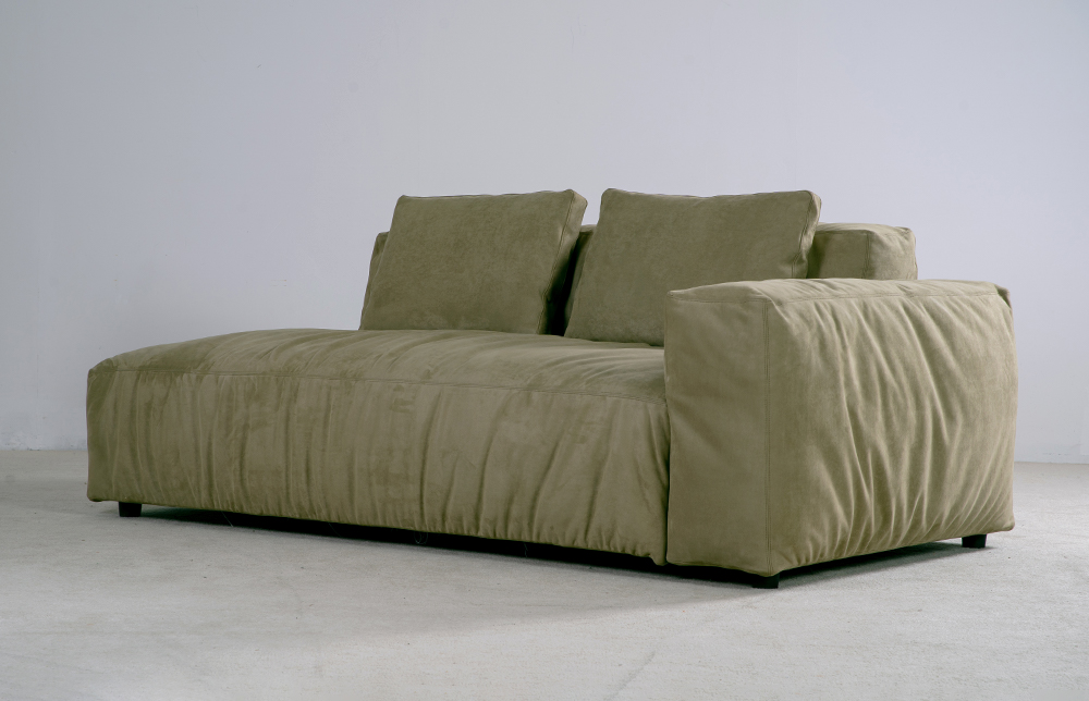 Slouch Pleated Fabric Loveseat Sofa Couch 2 Seater M141 | MIGLIO 5792