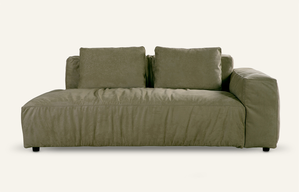 Slouch Pleated Fabric Loveseat Sofa Couch 2 Seater M141 | MIGLIO 5792